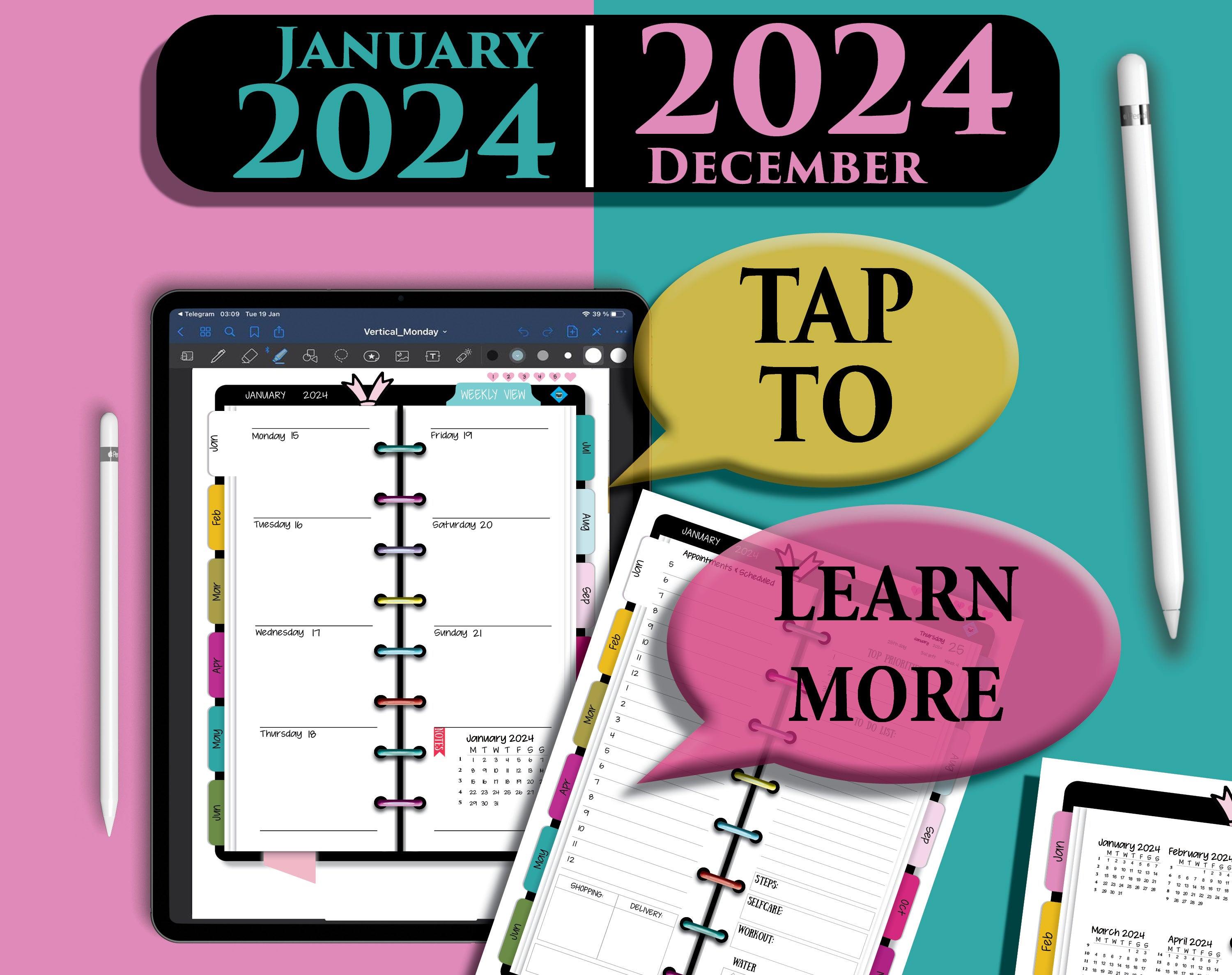 2024 Digital Rainbow Daily Planner: Best PDF Weekly Planner for iPad M ...