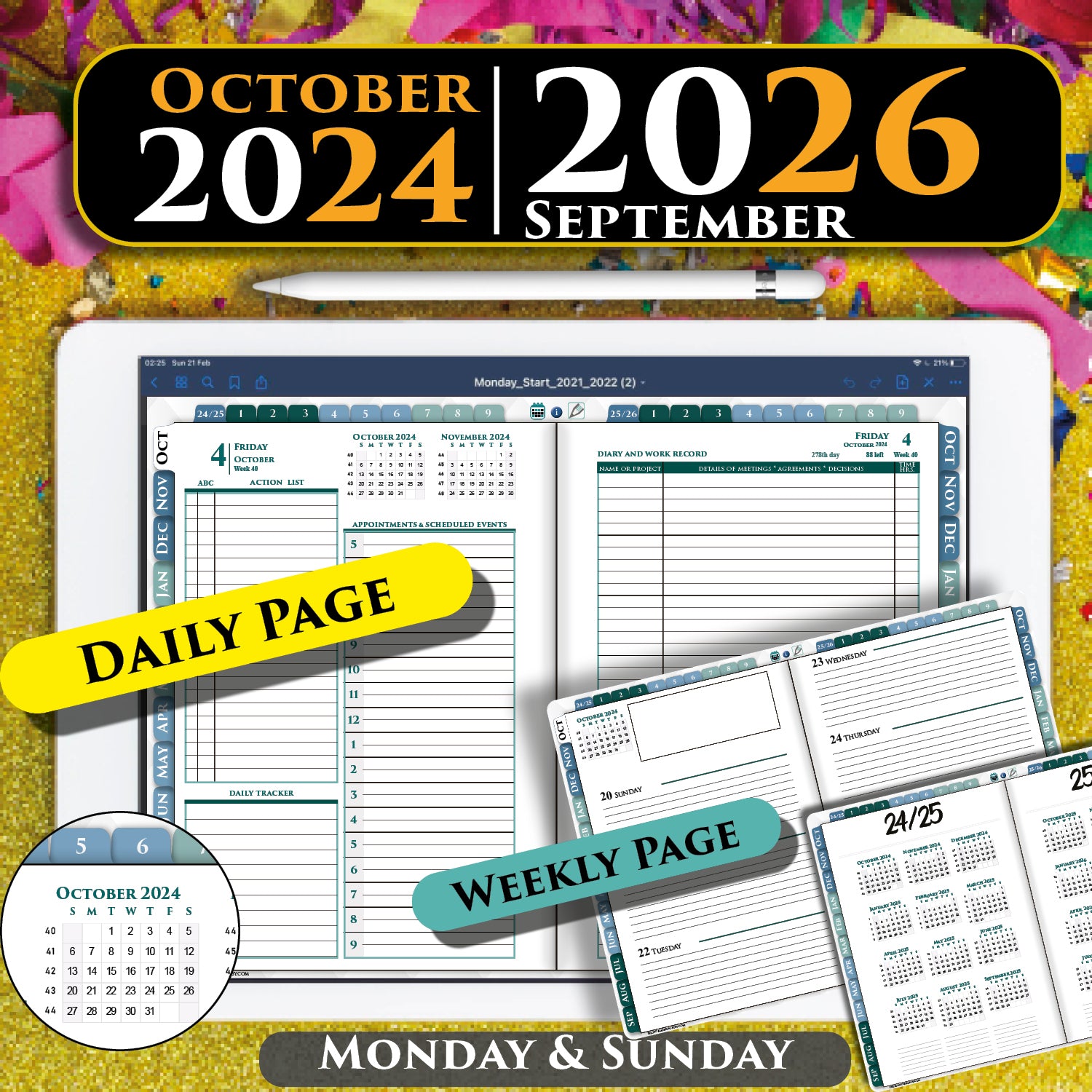 Franklin Digital Planner for Daily iPad Planning GoodNotes, Notability ...