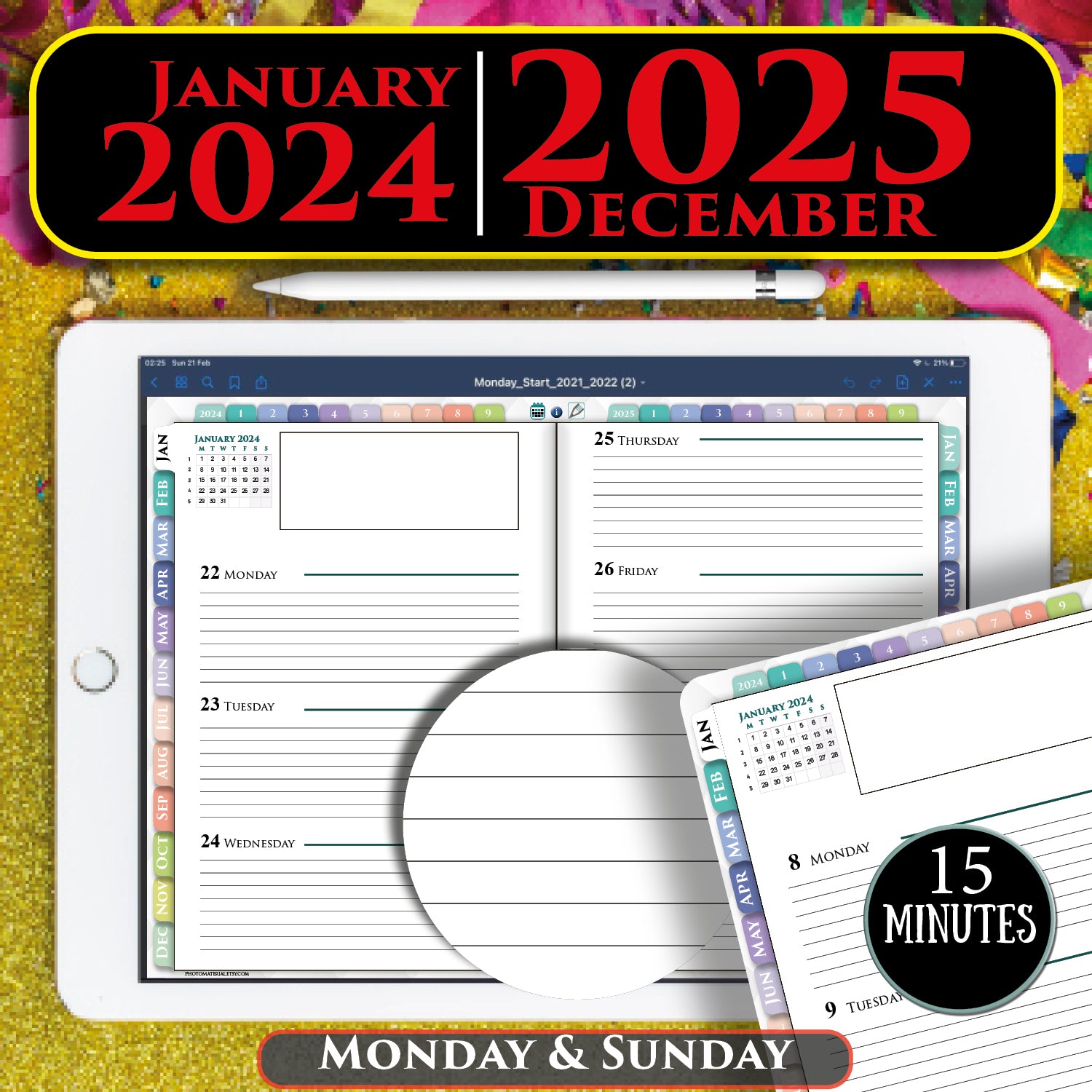 Digital Simple Planner | GoodNotes Weekly Template 2024 2025 — iPad Planner