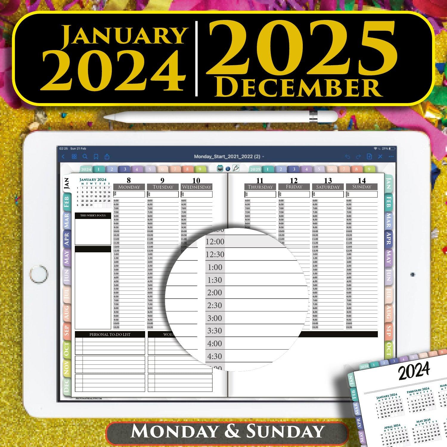 2024 2025 Digital Passion planner | Weekly Plan PDF paperless template ...