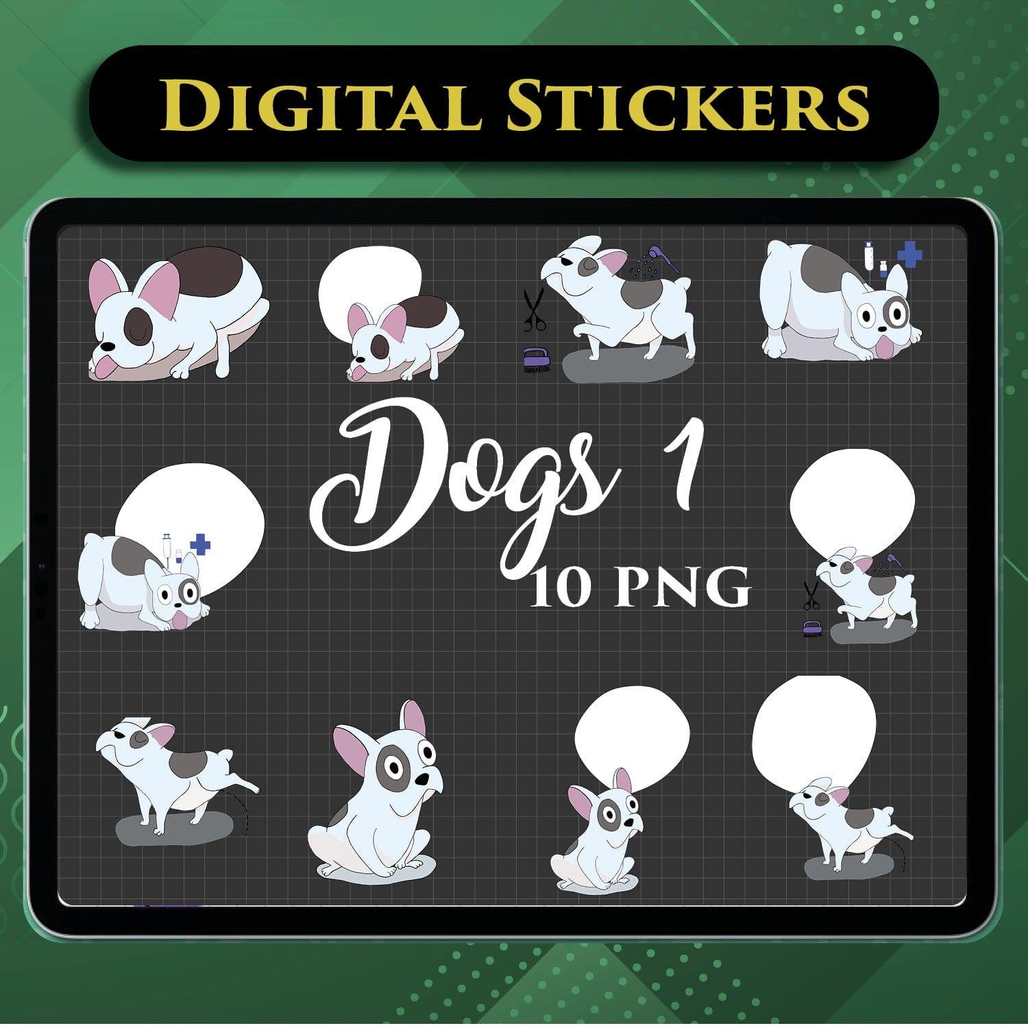 Digital Dog Stickers set 1 — iPad Planner