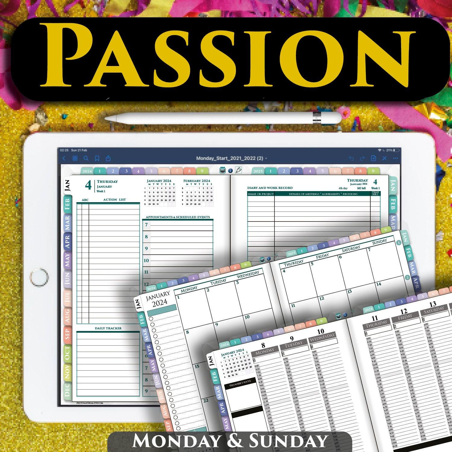 Passion Planner Digital Daily Template — iPad Planner