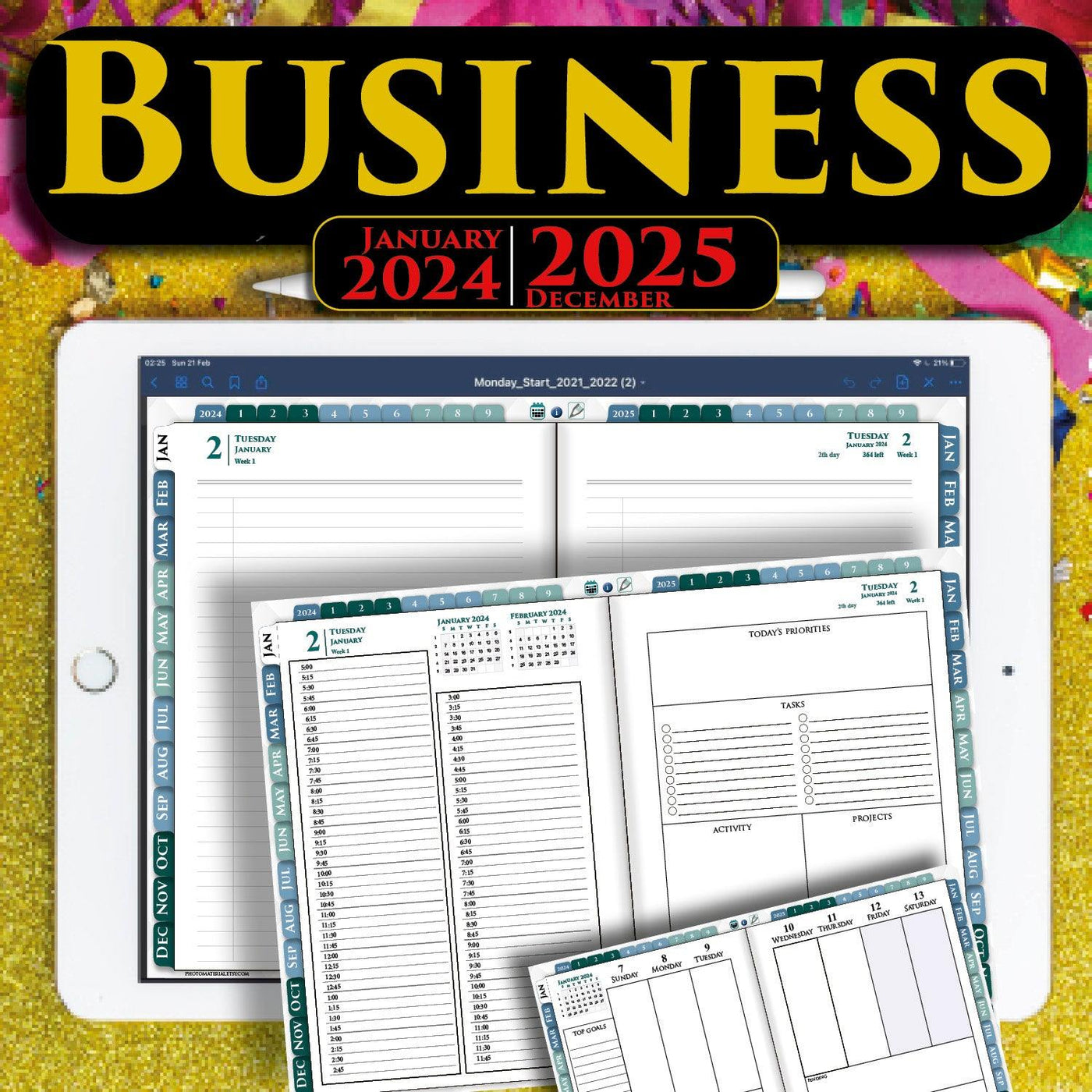 2024 2025 Digital Business iPad Planner for GoodNotes, Notability and ...