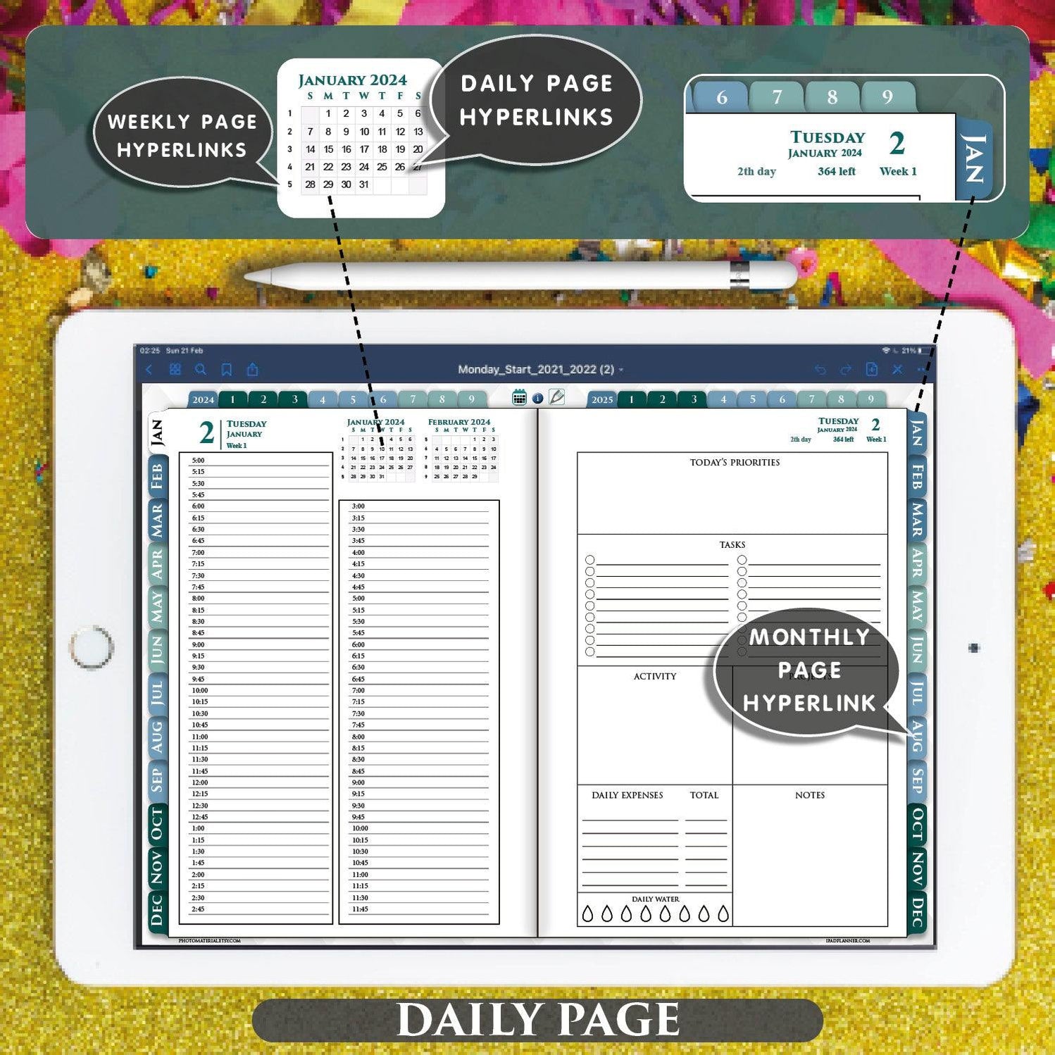 2024 2025 Daily Digital Business Planner for iPad — iPad Planner