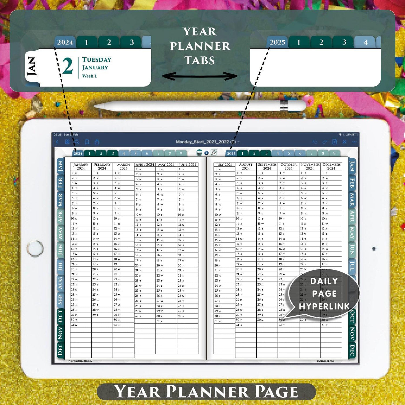 2024 2025 Daily Digital Business Planner for iPad — iPad Planner