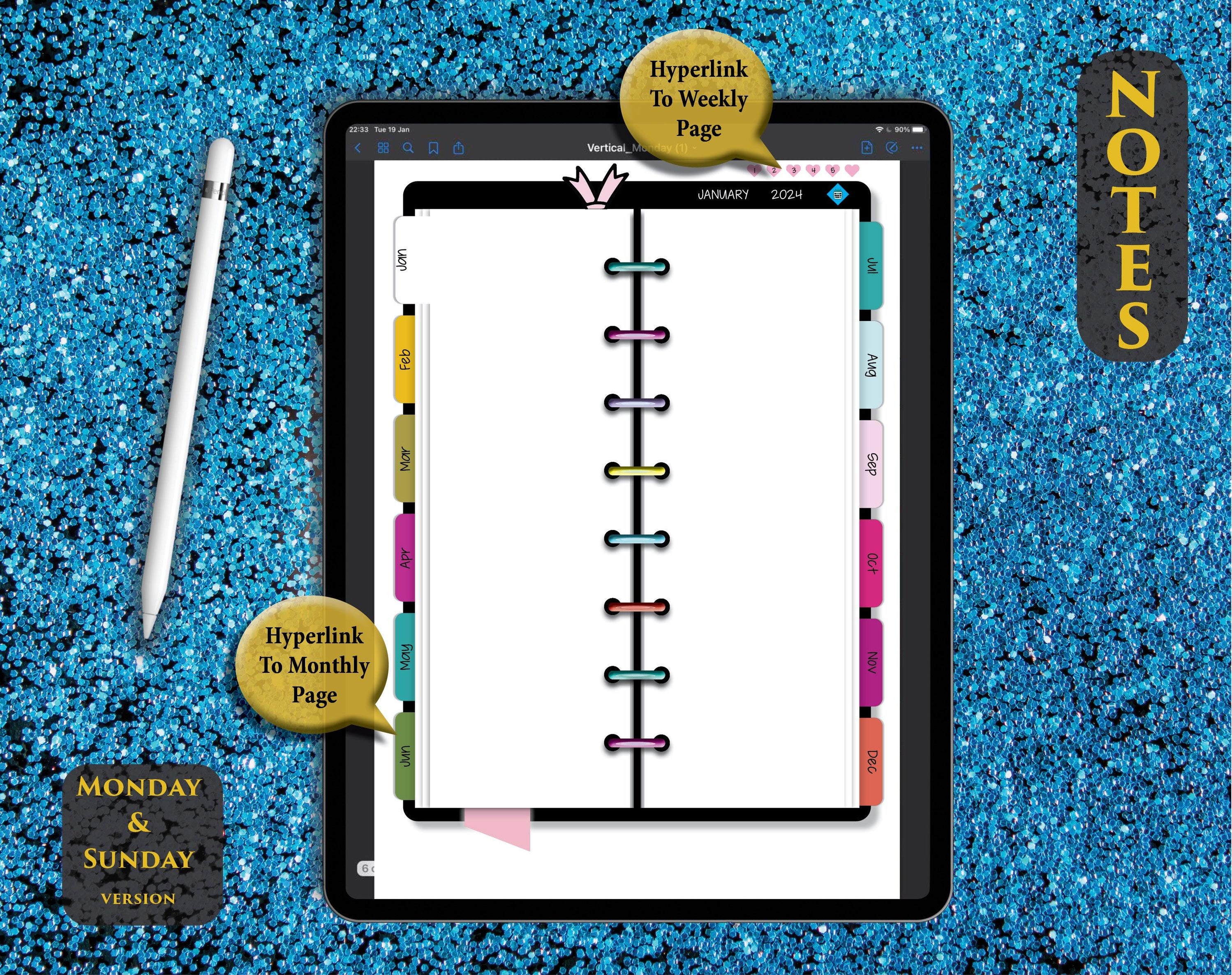 2024 Digital Rainbow Daily Planner: Best PDF Weekly Planner for iPad M ...