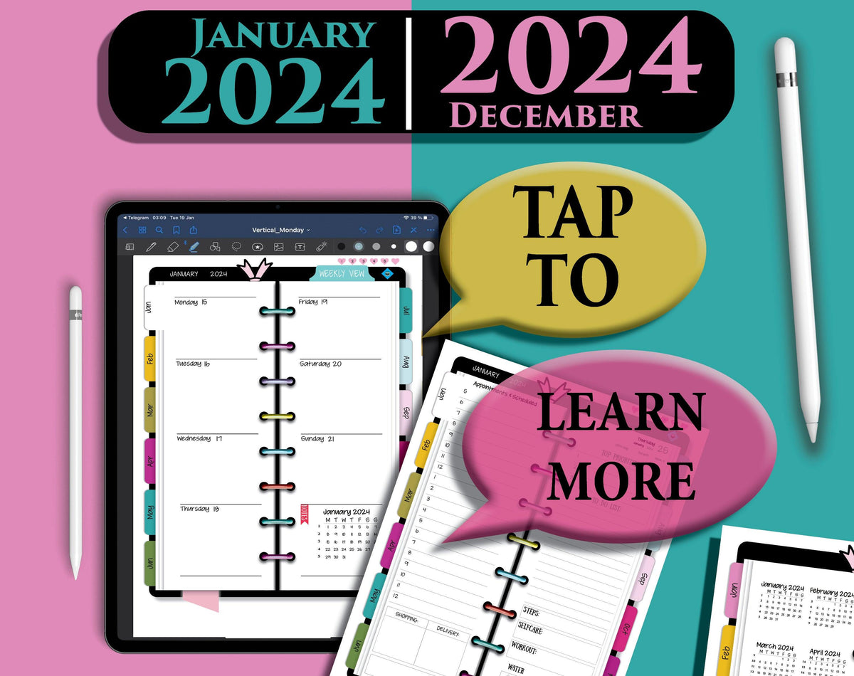 2024 Digital Rainbow Daily Planner: Best PDF Weekly Planner for iPad M ...