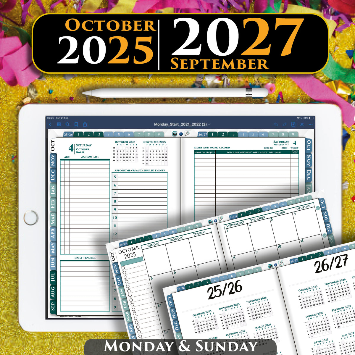 2025 2026 2027 Digital Calendar Planner | GoodNotes & Notability — iPad ...