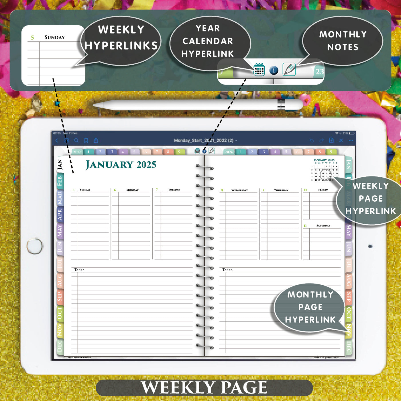 Digital Franklin Weekly 5 Choice Planner 2025 2026 — iPad Planner