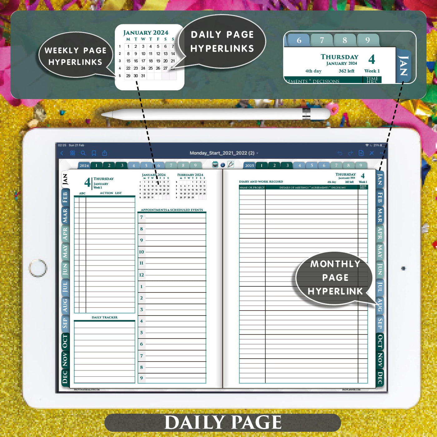 Franklin Digital Planner for Daily iPad Planning GoodNotes, Notability ...