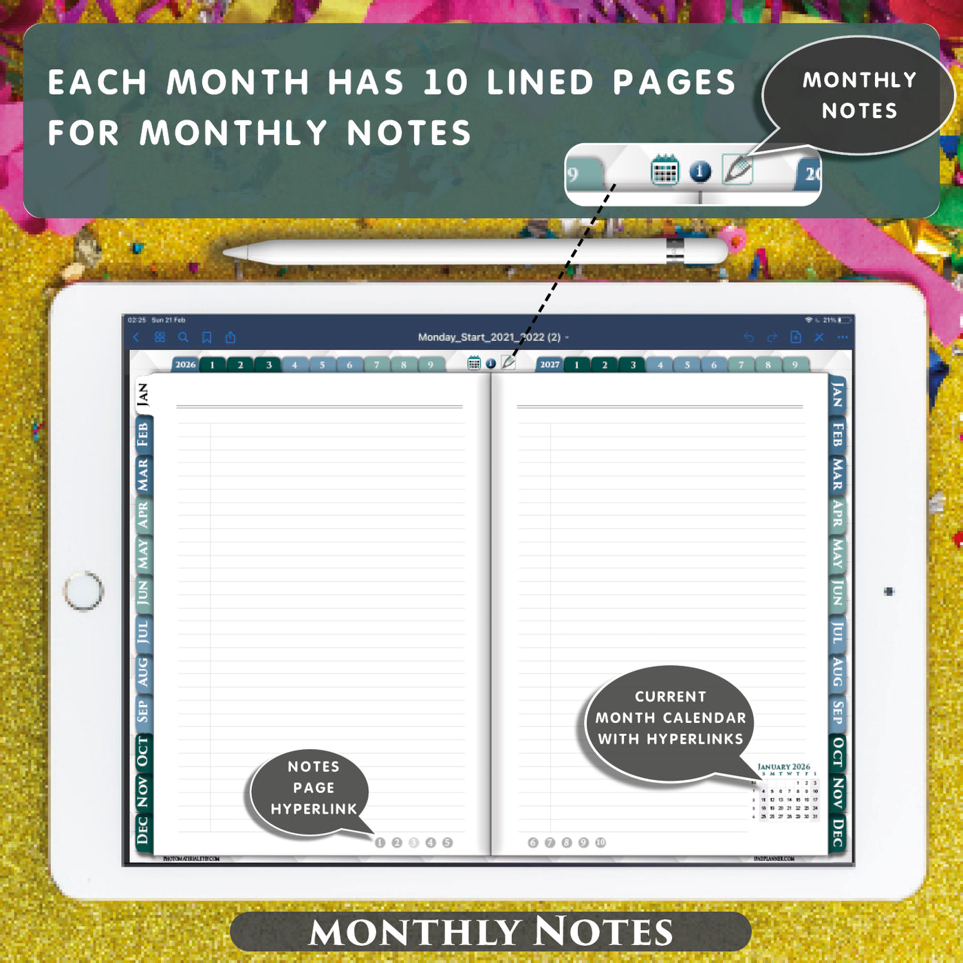 PDF Daily Digital Business Planner 2026 2027 for iPad | 15 minute time ...