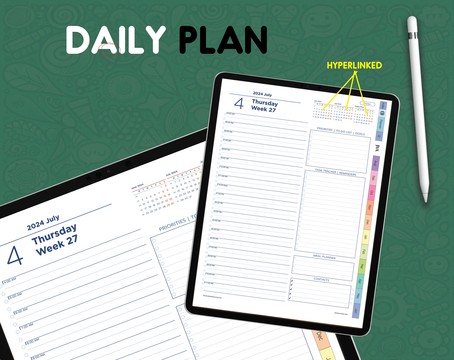 247 Hour Hourly Planner | Digital Daily Bundle | Notebook Edition ...