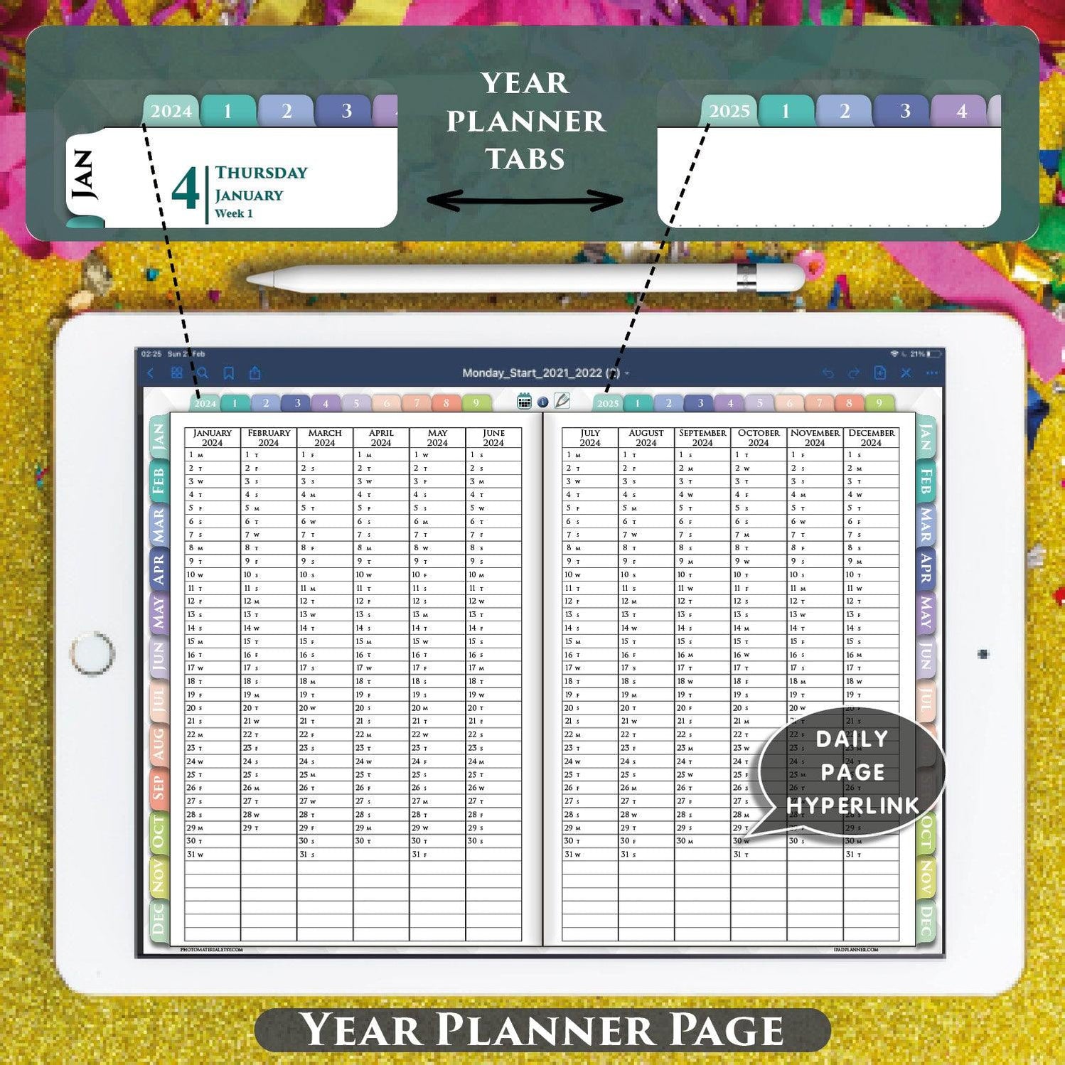 2024 Digital 2 Page Per Day Planner for GoodNotes, Notability — iPad ...