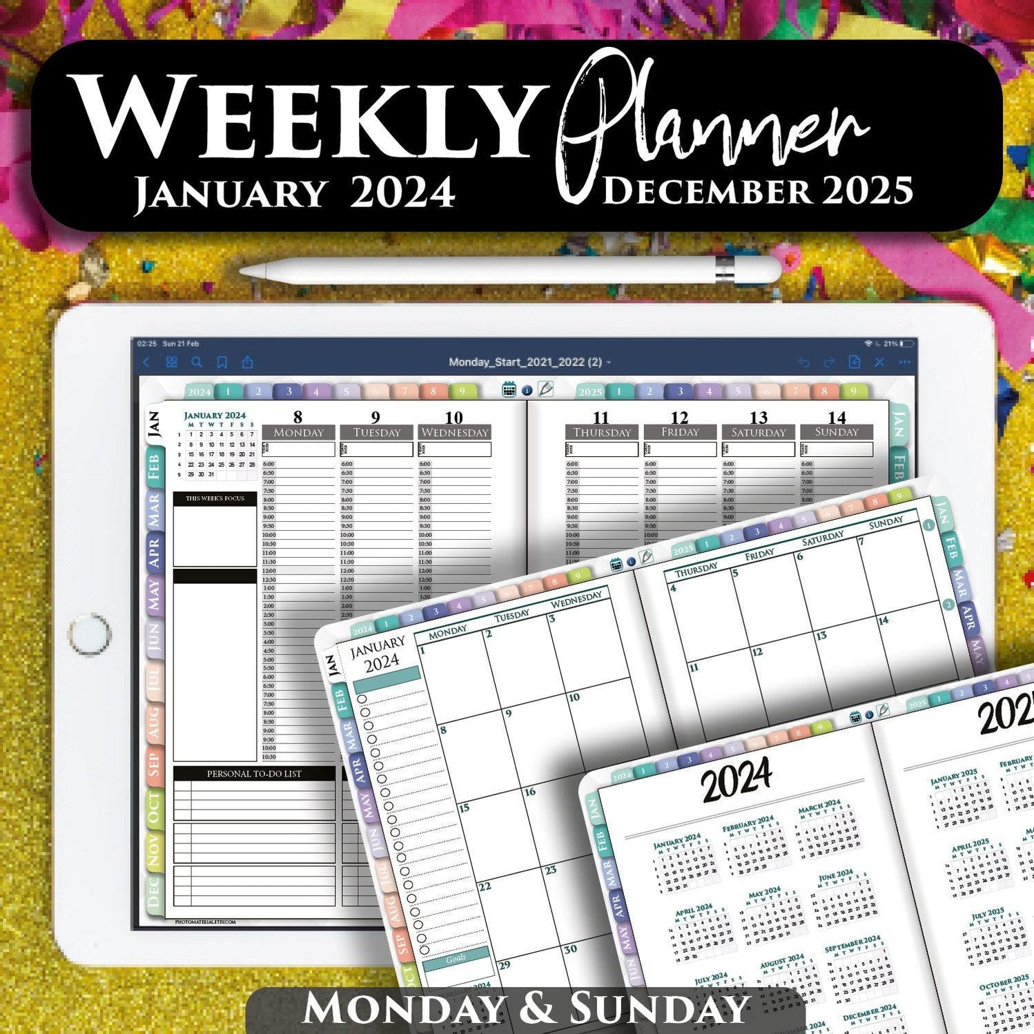 2024 2025 Digital Passion planner | Weekly Plan PDF paperless template ...